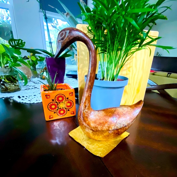 Accents | Vintage Metal Swan Figure Primitive Swan Decor | Poshmark